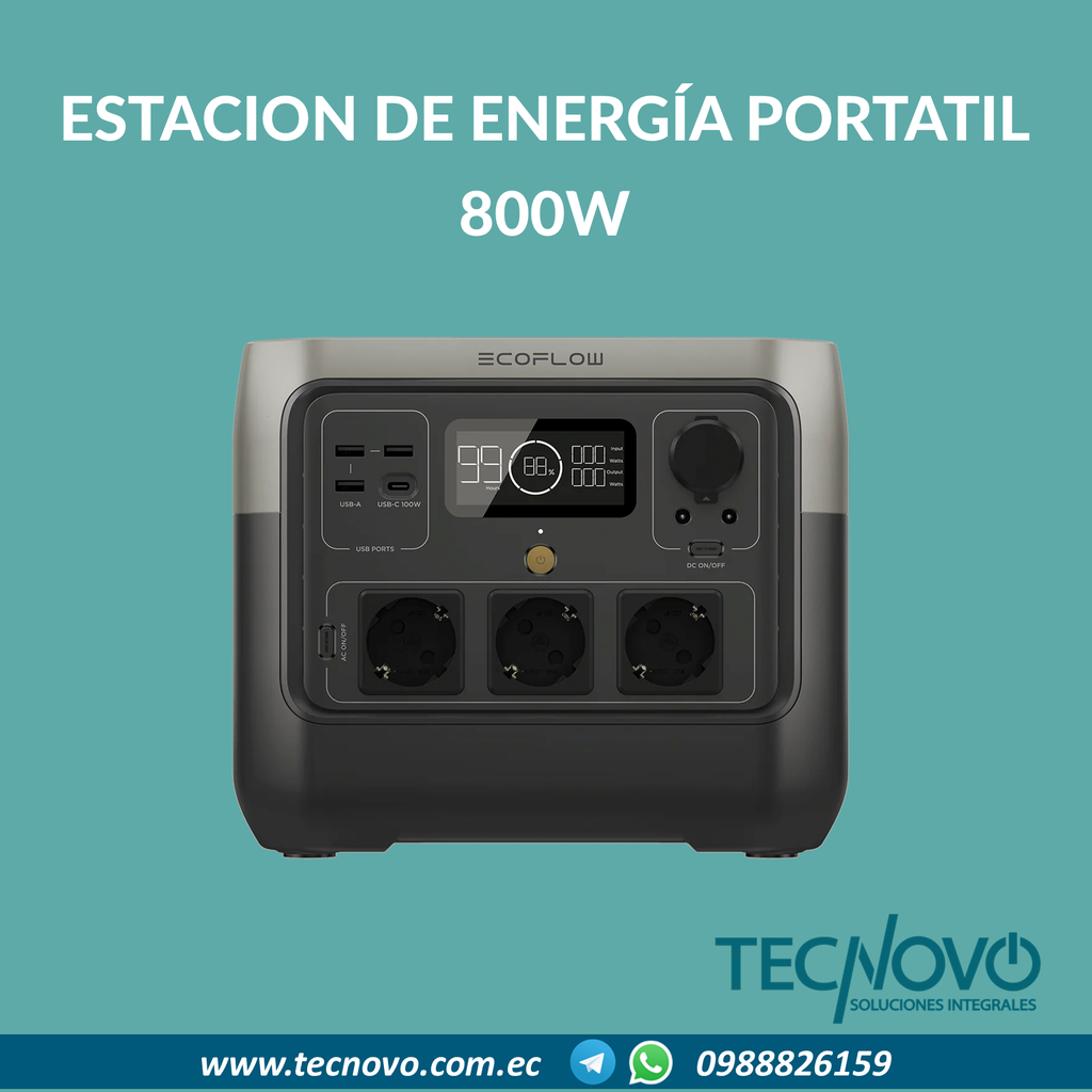 Estación de energía portátil ECOFLOW River 2 PRO 800W 768Wh | TECNOVO SOLUCIONES INTEGRALES